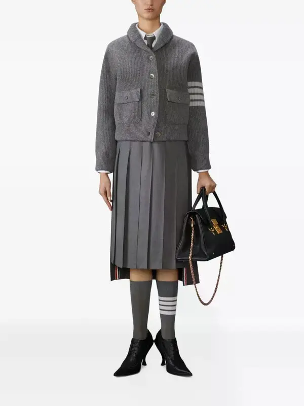 Thom Browne 4-bar Shawl-collar Bomber Jacket