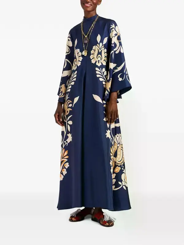 La DoubleJ Bell-sleeve Floral Maxi Dress