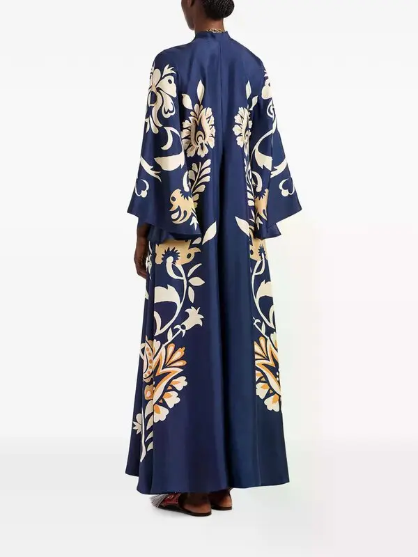 La DoubleJ Bell-sleeve Floral Maxi Dress
