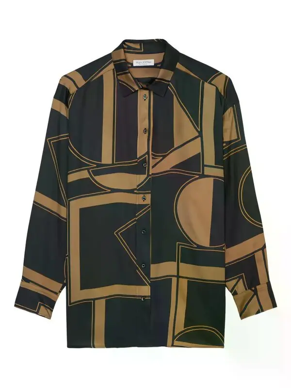 Marc O'polo Geometric Print Button-up Shirt - Black