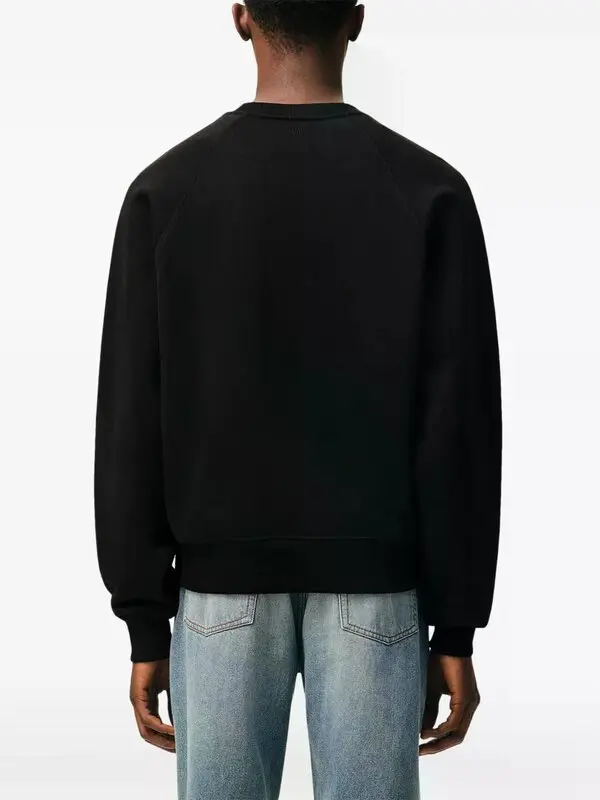 AMI Paris De Coeur Cotton Sweatshirt - Black