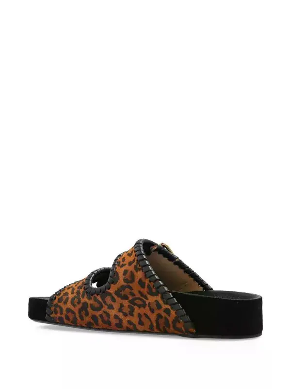 Isabel Marant Étoile Lennyo Leopard Print Flat Sandals