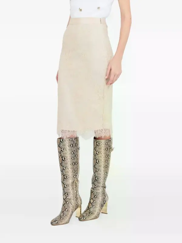 Liu Jo Lace Scalloped-hem Midi Skirt