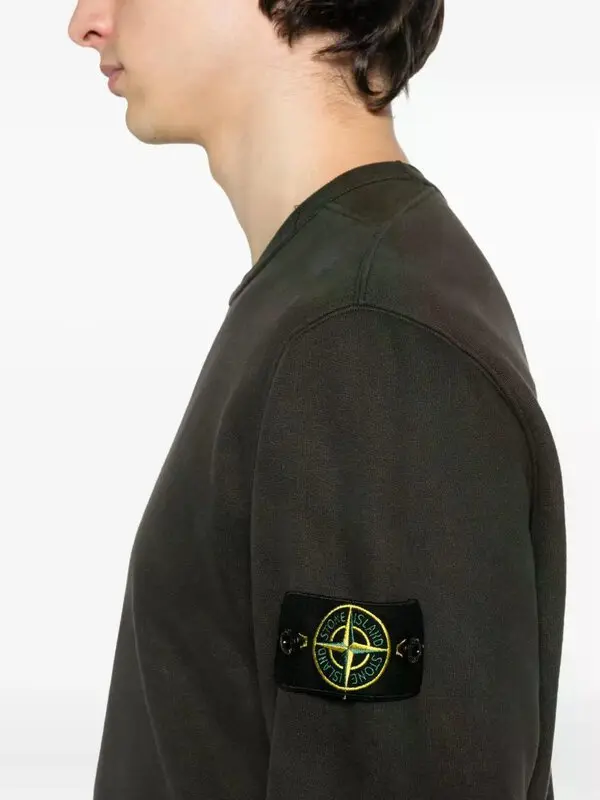 Stone Island Logo-patch Crew-neck Sweatshirt - Grey