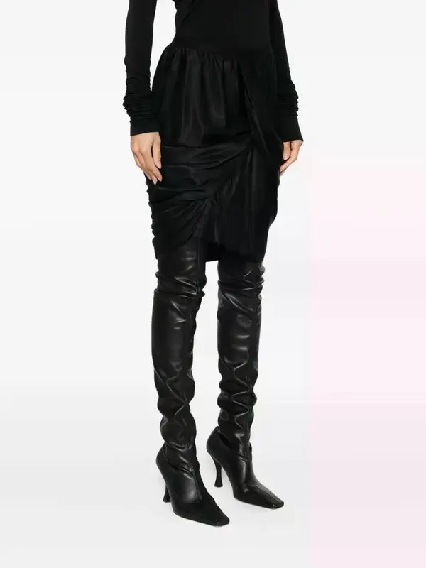 Rick Owens Draped Asymmetrical Hem Skirt