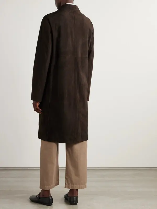 THE ROW Babilonia Suede Coat - Brown