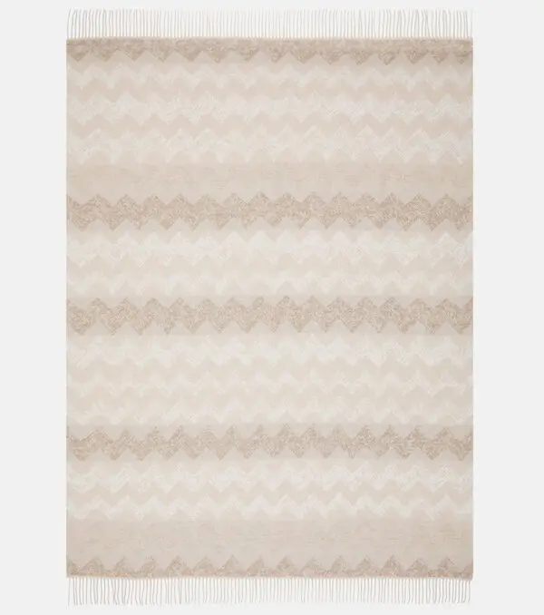 Missoni Gessetti Zigzag Wool-blend Throw - Neutrals