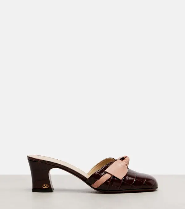 Valentino Garavani Knot Detailing Leather Mules
