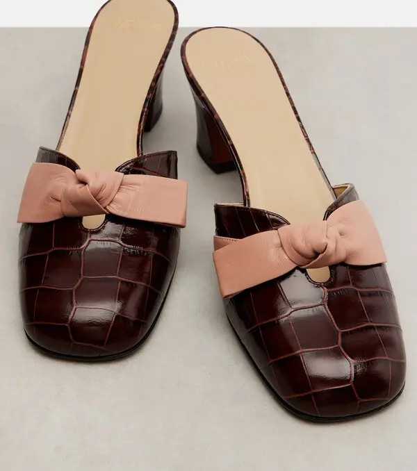 Valentino Garavani Knot Detailing Leather Mules