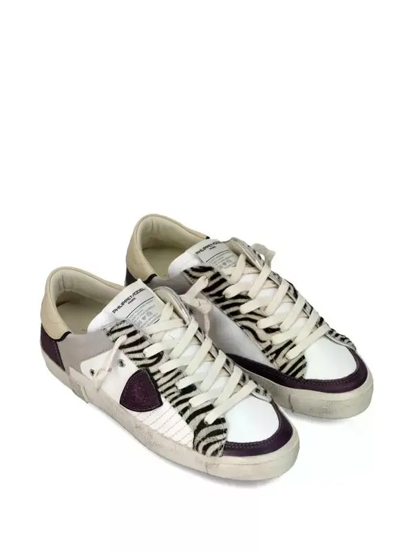 Philippe Model Panelled Zebra Stripe Sneakers - White