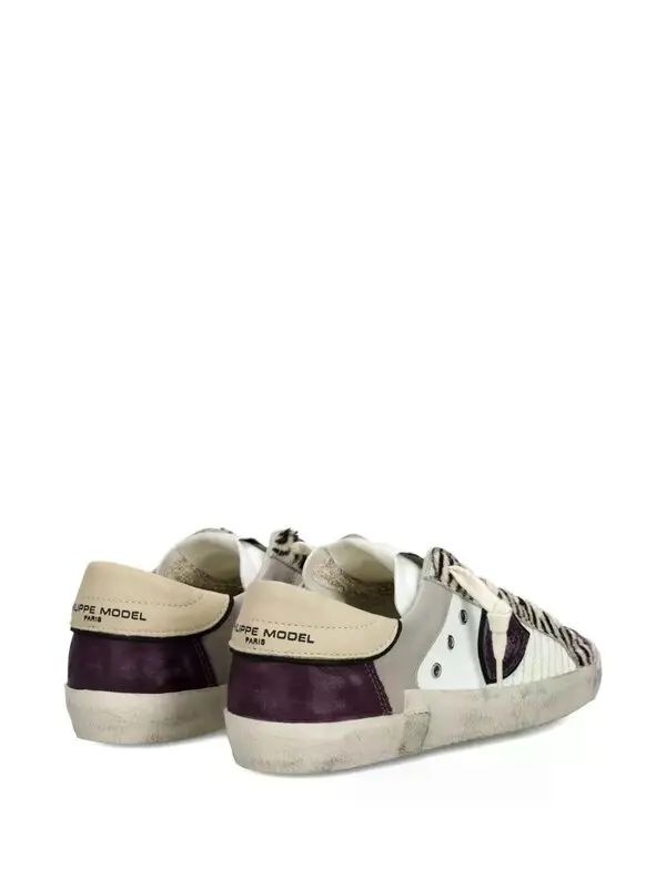 Philippe Model Panelled Zebra Stripe Sneakers - White