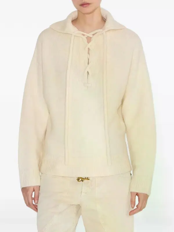 MARANT ETOILE Phylia Lace-up Sweater - Neutrals
