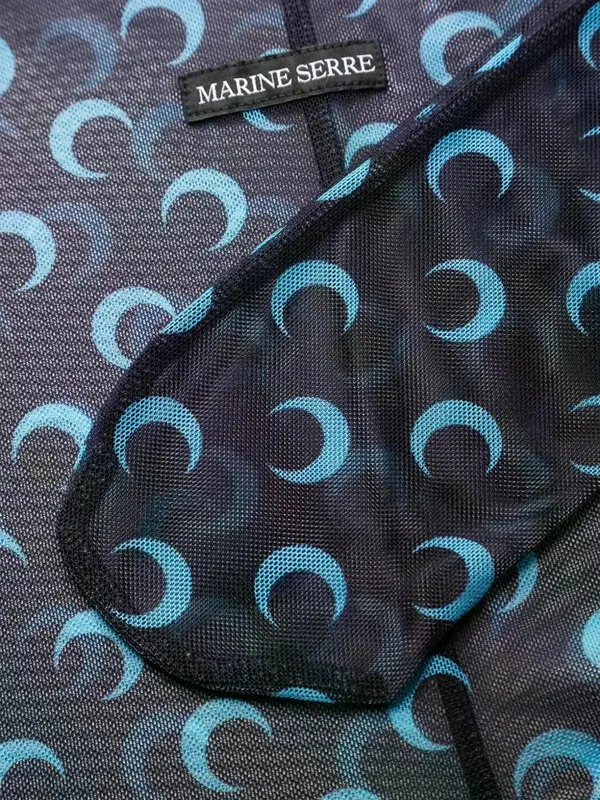 MARINE SERRE Crescent Moon Print Mesh Tights