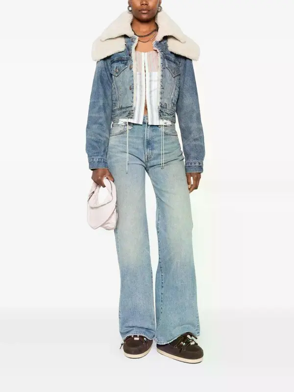 R13 Shearling Collar Denim Jacket