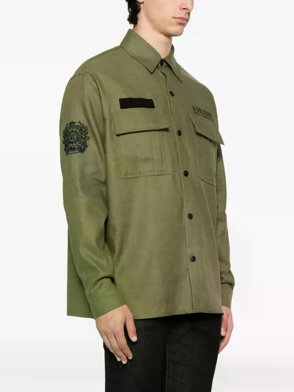 Balmain Embroidered-patch Pocket Shirt