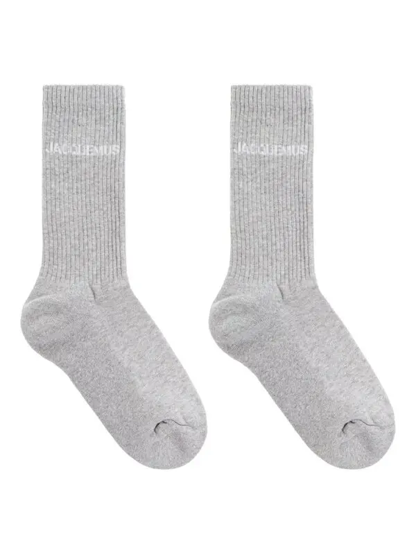 Jacquemus Logo Embroidered Ribbed Crew Socks
