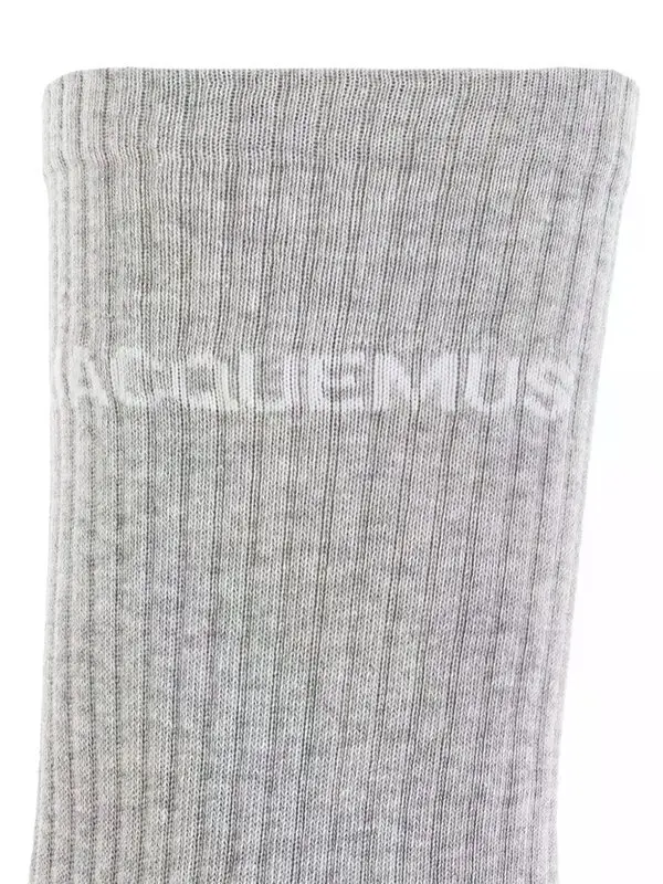 Jacquemus Logo Embroidered Ribbed Crew Socks