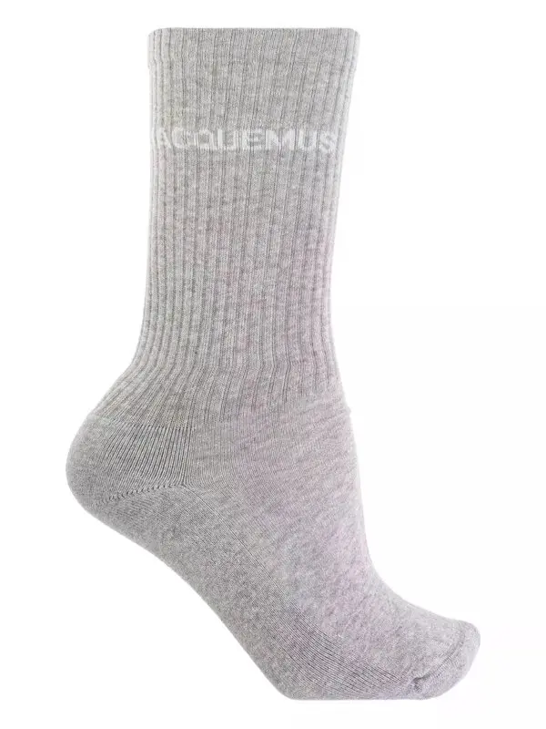 Jacquemus Logo Embroidered Ribbed Crew Socks