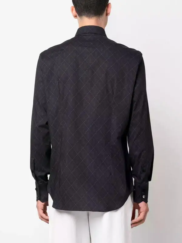BILLIONAIRE Monogram-print Cotton Shirt