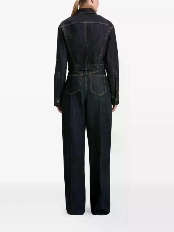 Victoria Beckham Cropped Denim Jacket With Classic Collar