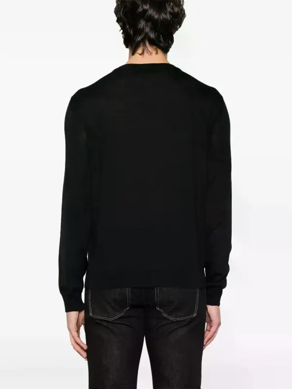 Valentino Garavani Embroidered Logo Crew Neck Long Sleeve T-shirt