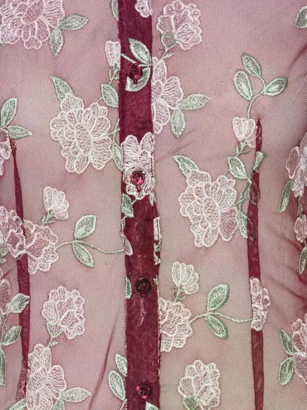 ROTATE BY BIRGER CHRISTENSEN Floral Embroidered Mesh Shirt