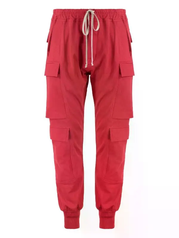 Rick Owens Cargo Pocket Drawstring Trousers - Red