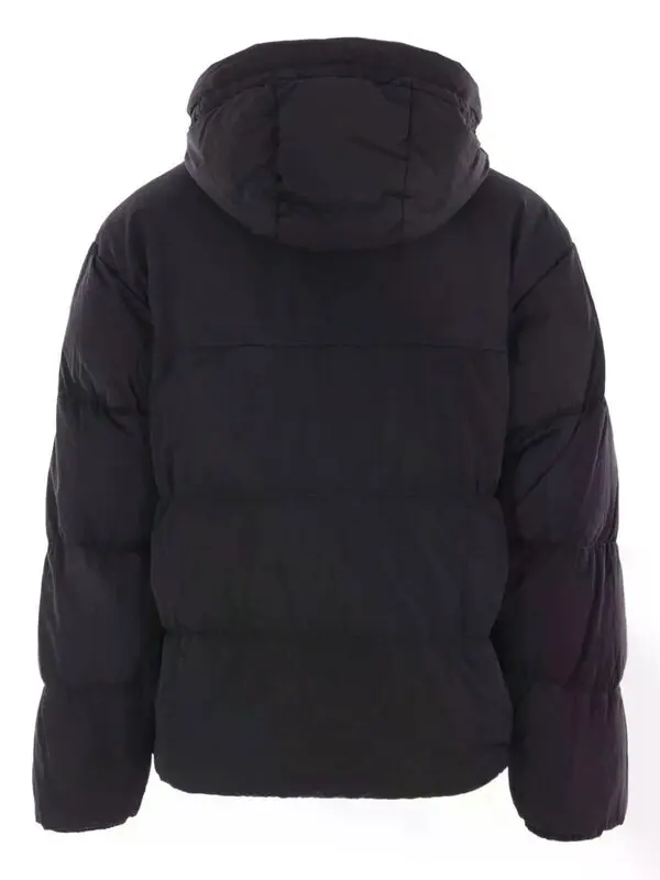 C.P. COMPANY Padded And Quilted Jacket With High Collar And Lens Detail