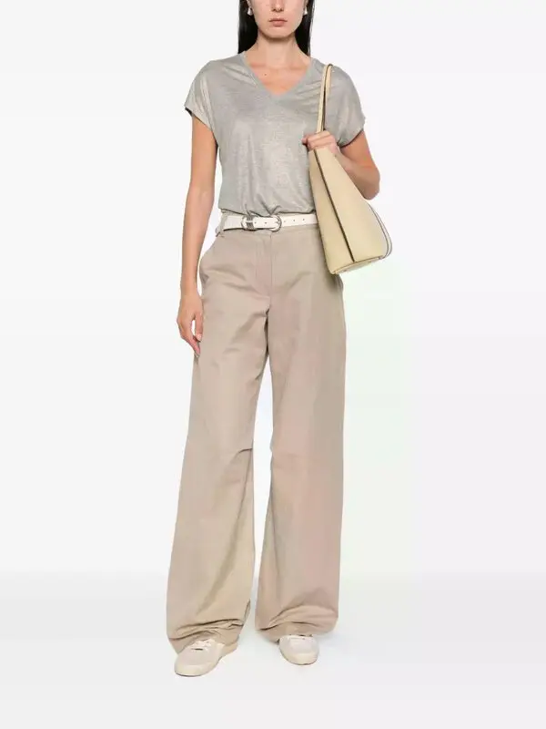 Herno Metallic V-neck T-shirt