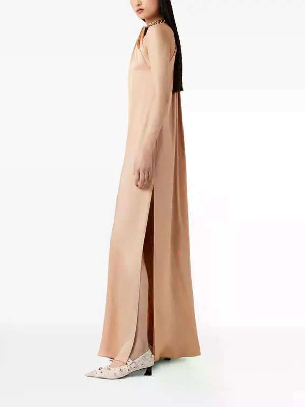 Stella McCartney Halterneck Gown With Chain Detail - Neutrals