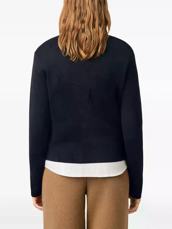 AMI Paris Merino Wool Crewneck Sweater With De Coeur Embroidery