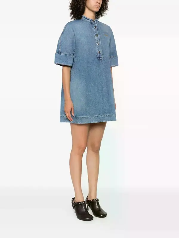 Givenchy Embroidered Button-placket Mini Dress