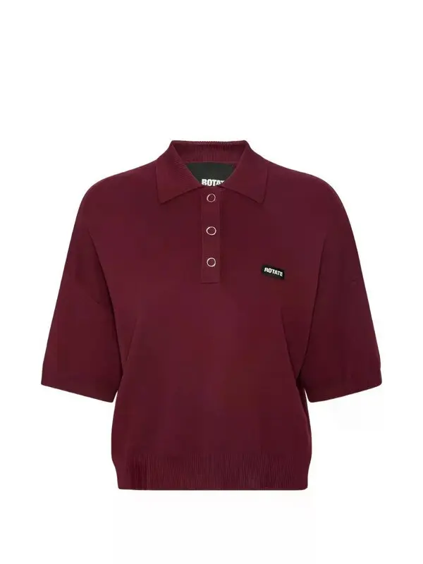 ROTATE BY BIRGER CHRISTENSEN Logo Patch Polo Top - Red