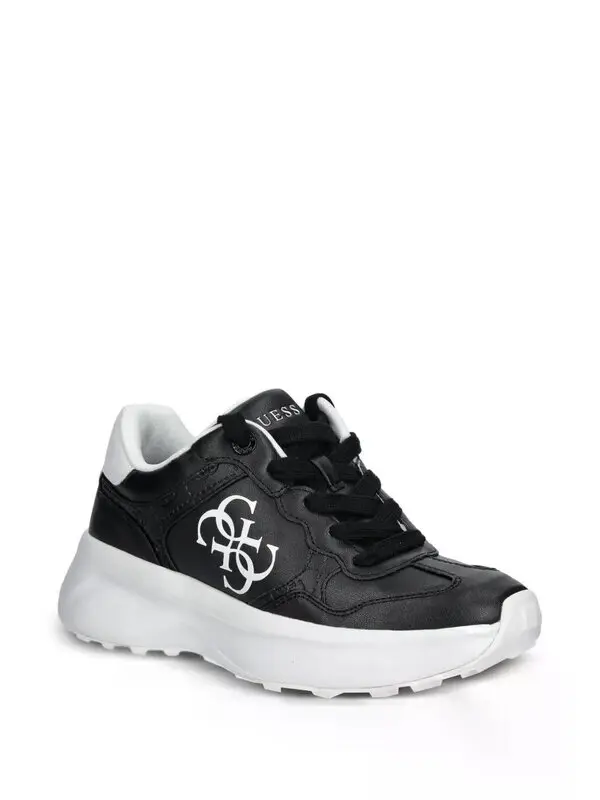 Guess Logo Plaque Leather Sneakers