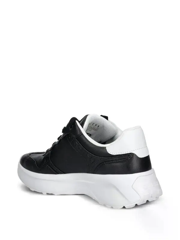 Guess Logo Plaque Leather Sneakers