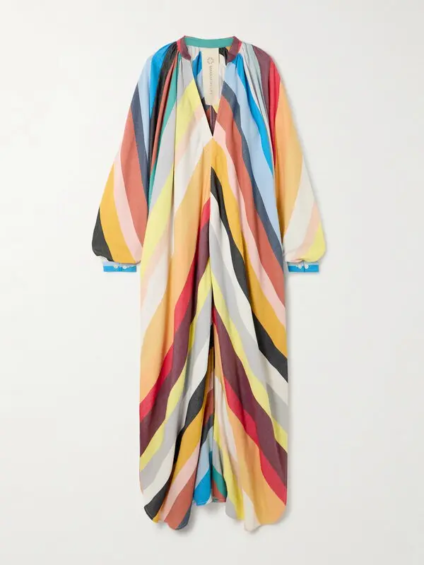 MARRAKSHI LIFE Striped Cotton-blend Maxi Dress - Multi
