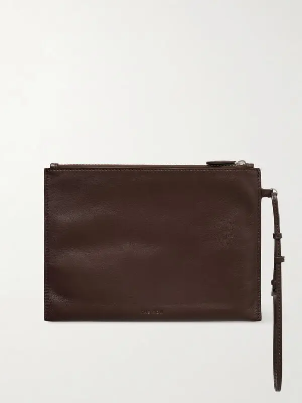 THE ROW Leather Pouch - Brown