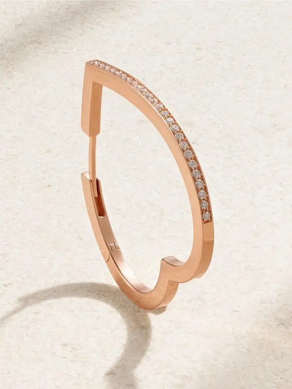 REPOSSI Antifer Heart Large 18-karat Rose Diamond Single Earring - Gold