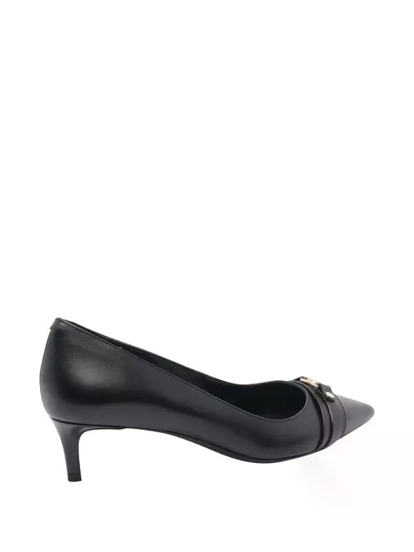 Michael Kors Leather Logo Plaque Kitten Heel Pumps