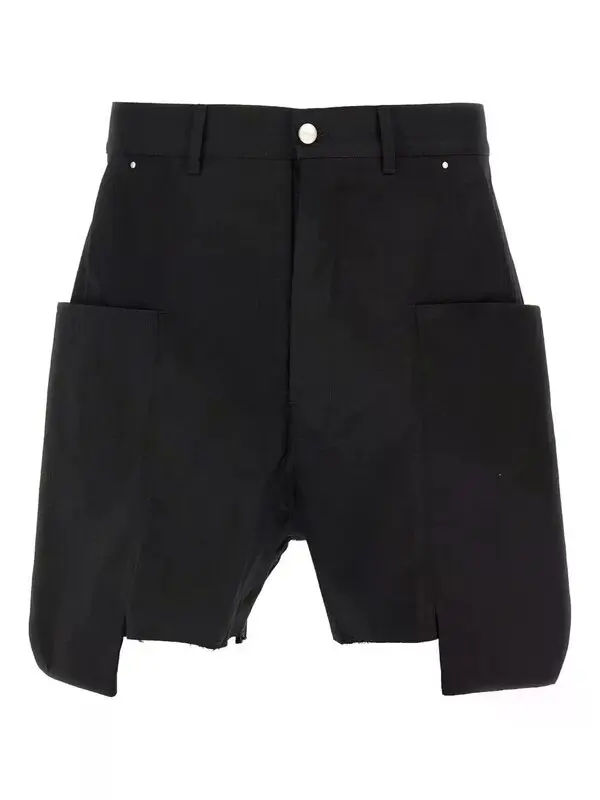 Rick Owens Stefan Cargo Frayed-hem Shorts - Black