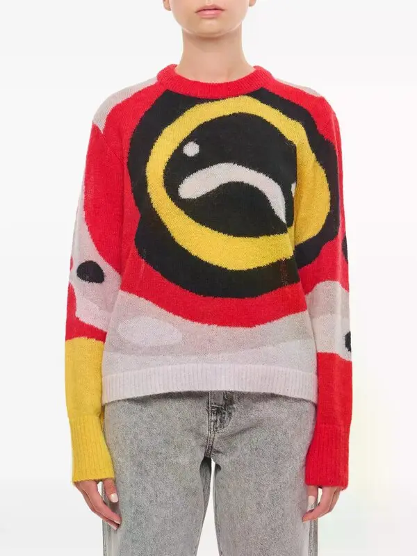 CHARLES JEFFREY Abstract Print Crew Neck Jumper - Multicolour
