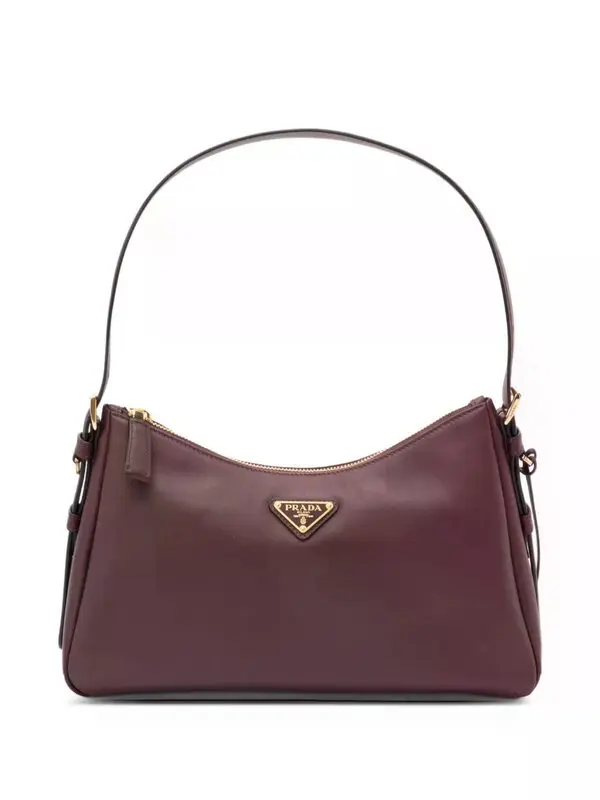 Prada Aimée Medium Leather Shoulder Bag - Red