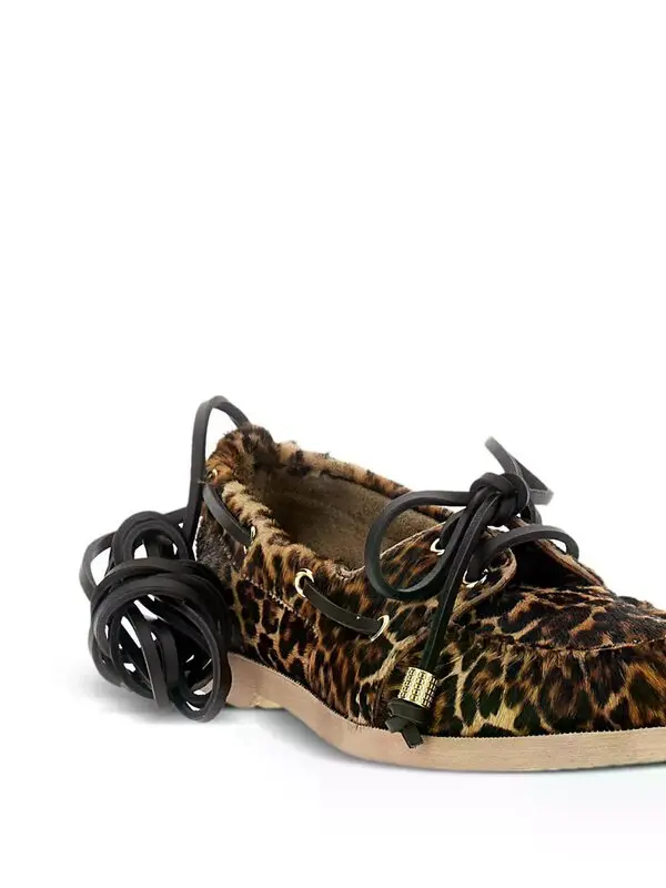 GOLDEN GOOSE Cruise Leopard Print Leather Derby Shoes