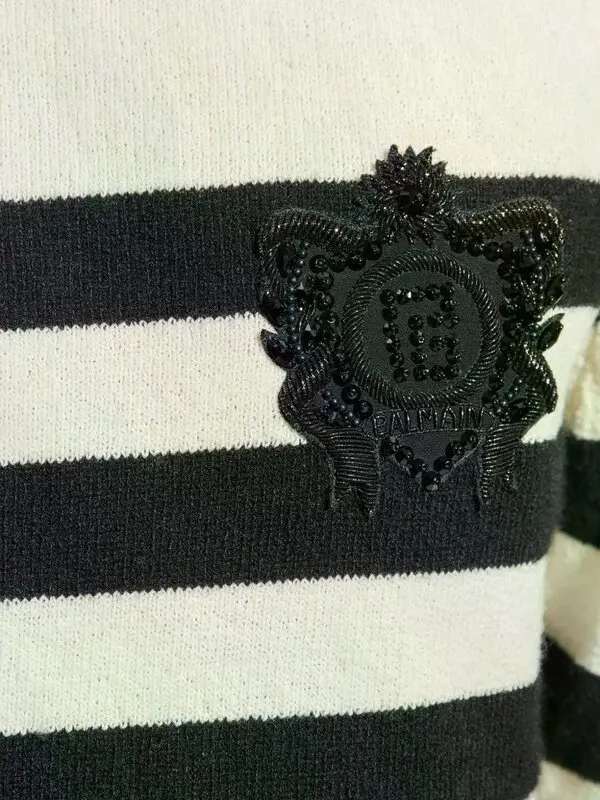 Balmain Striped Turtleneck Sweater