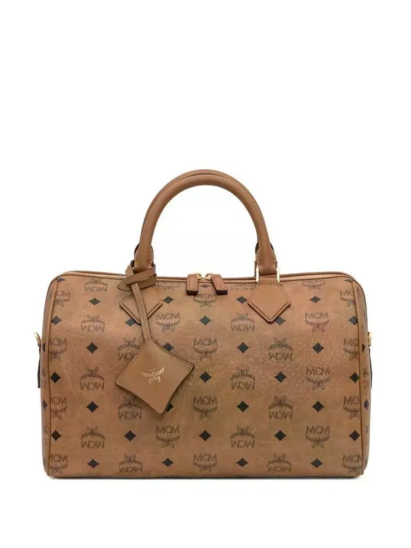 Mcm Medium Ella Boston Bag - Neutrals