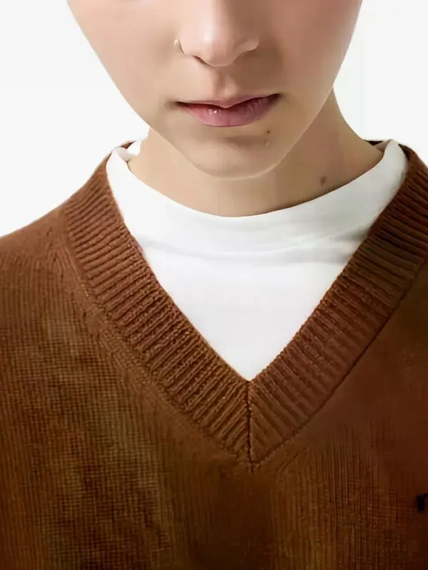 Miu Miu Cropped Cashmere V-neck Sweater