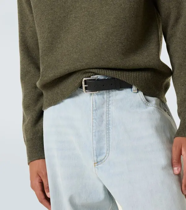 Bottega Veneta Intrecciato Stamp 35mm Leather Belt