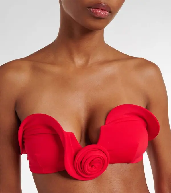 Magda Butrym Floral Applique Bikini Top