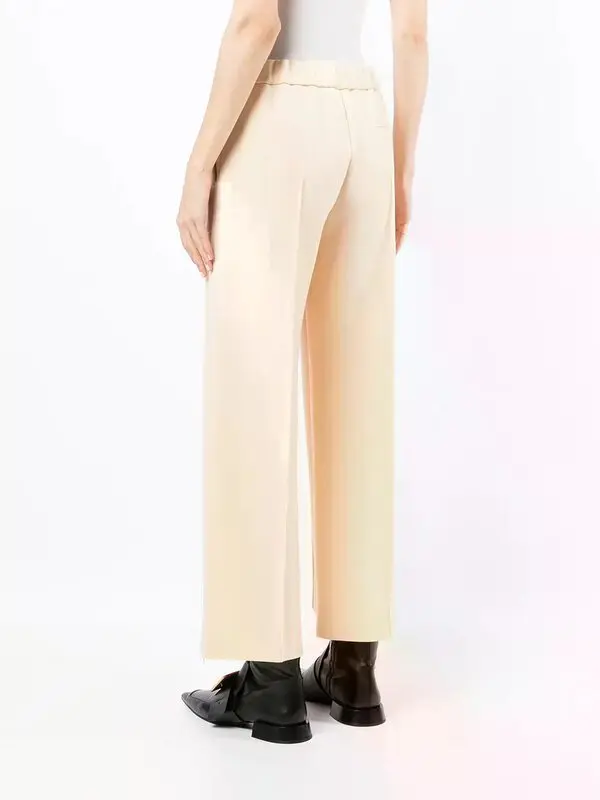 JIL SANDER Cream Virgin Wool Wide-leg Trousers