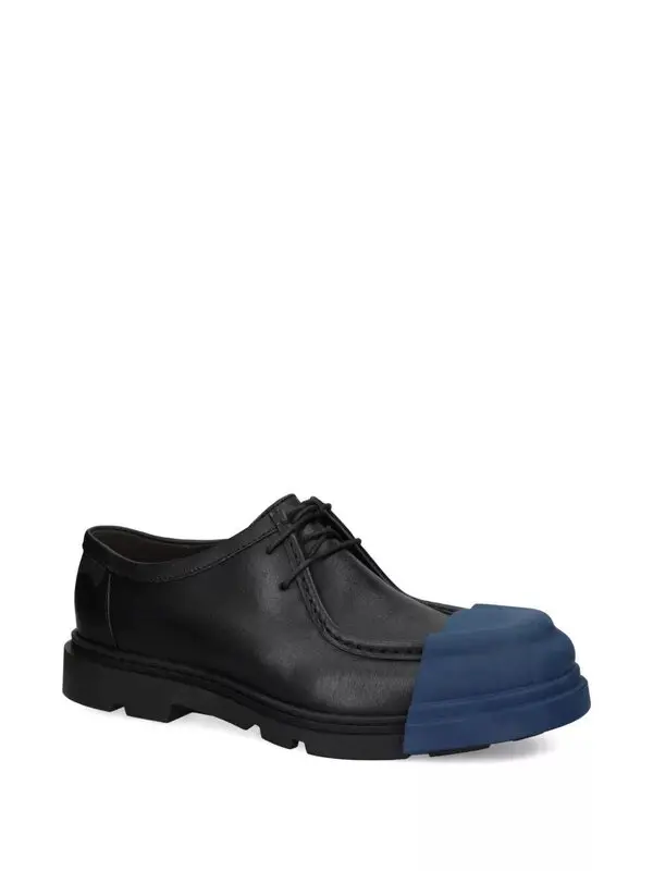 Camper Lace-up Leather Shoes With Rubber Toe Cap - Black